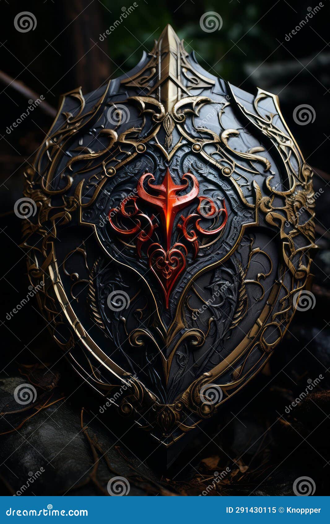 Dark Fantasy Shield Ai Generated Stock Illustration - Illustration of ...