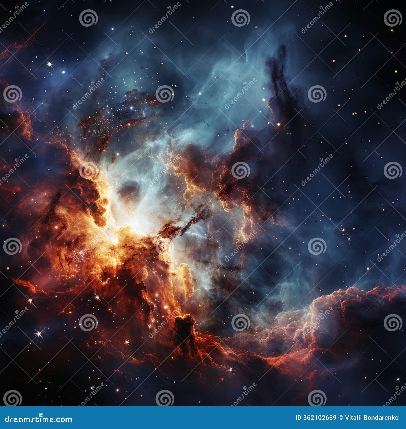 Fiery Nebula Space Background Royalty-Free Stock Image | CartoonDealer ...