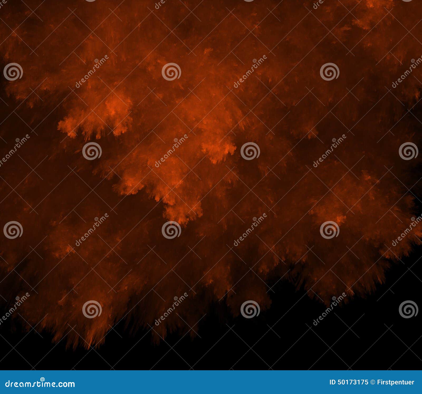 Dark Fire Clouds, Abstract Fractal Background Stock Illustration ...
