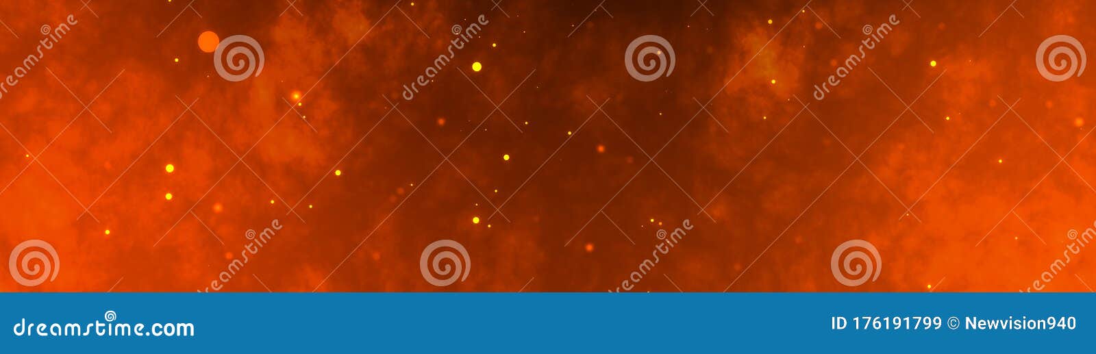 Dark Fire Space. Epic Powerful Horizonta Flame Background Stock ...