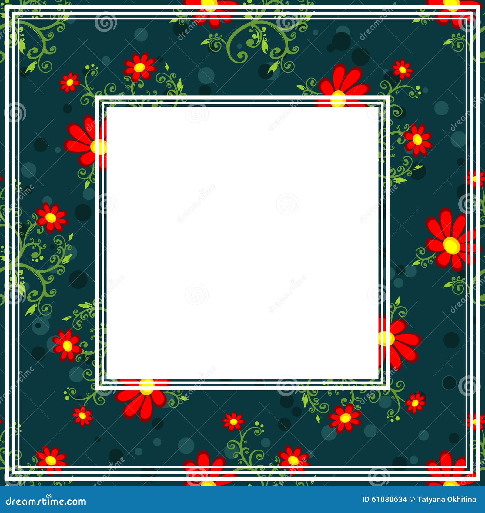 Dark floral border stock vector. Illustration of dark - 61080634