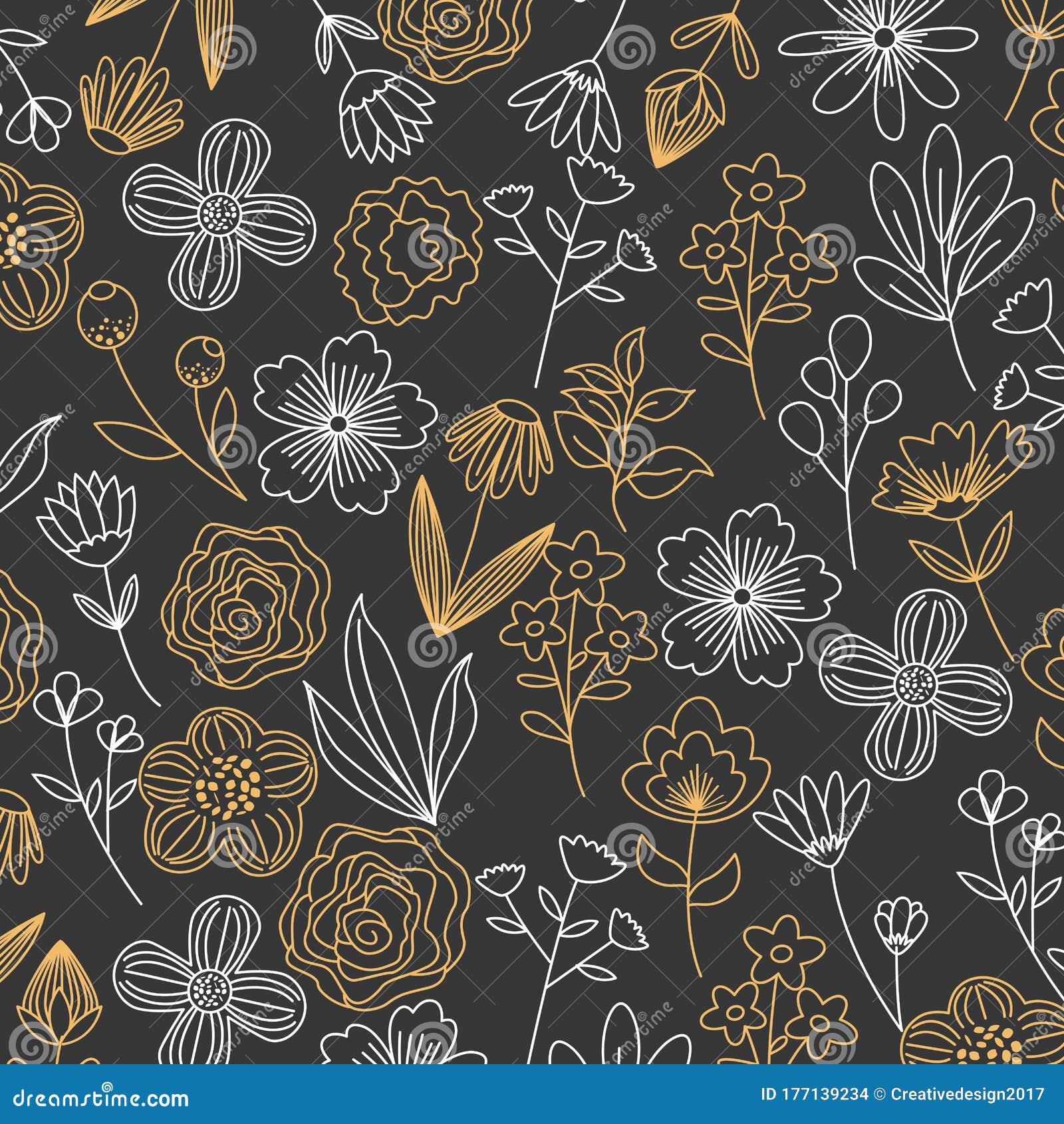 Dark Floral Pattern Background Stock Vector - Illustration of graphic ...