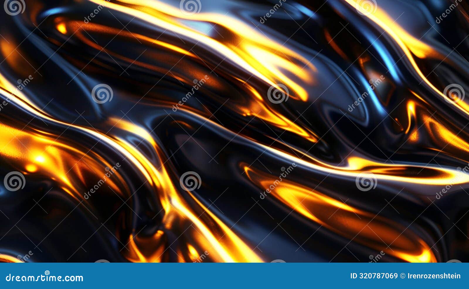 Dark Fluid Abstract Background with Vibrant Golden Highlights and ...