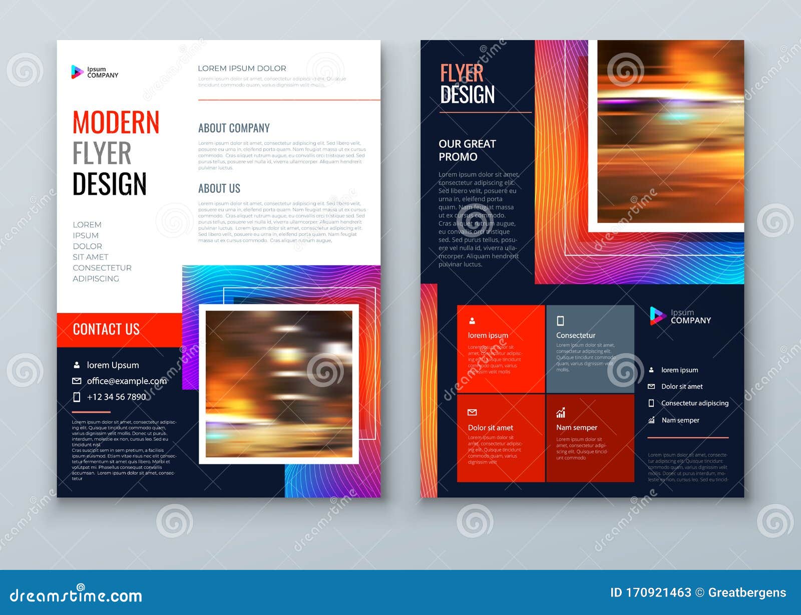 Dark Flyer Design. Modern Flyer Template Layout. Concept with Square ...