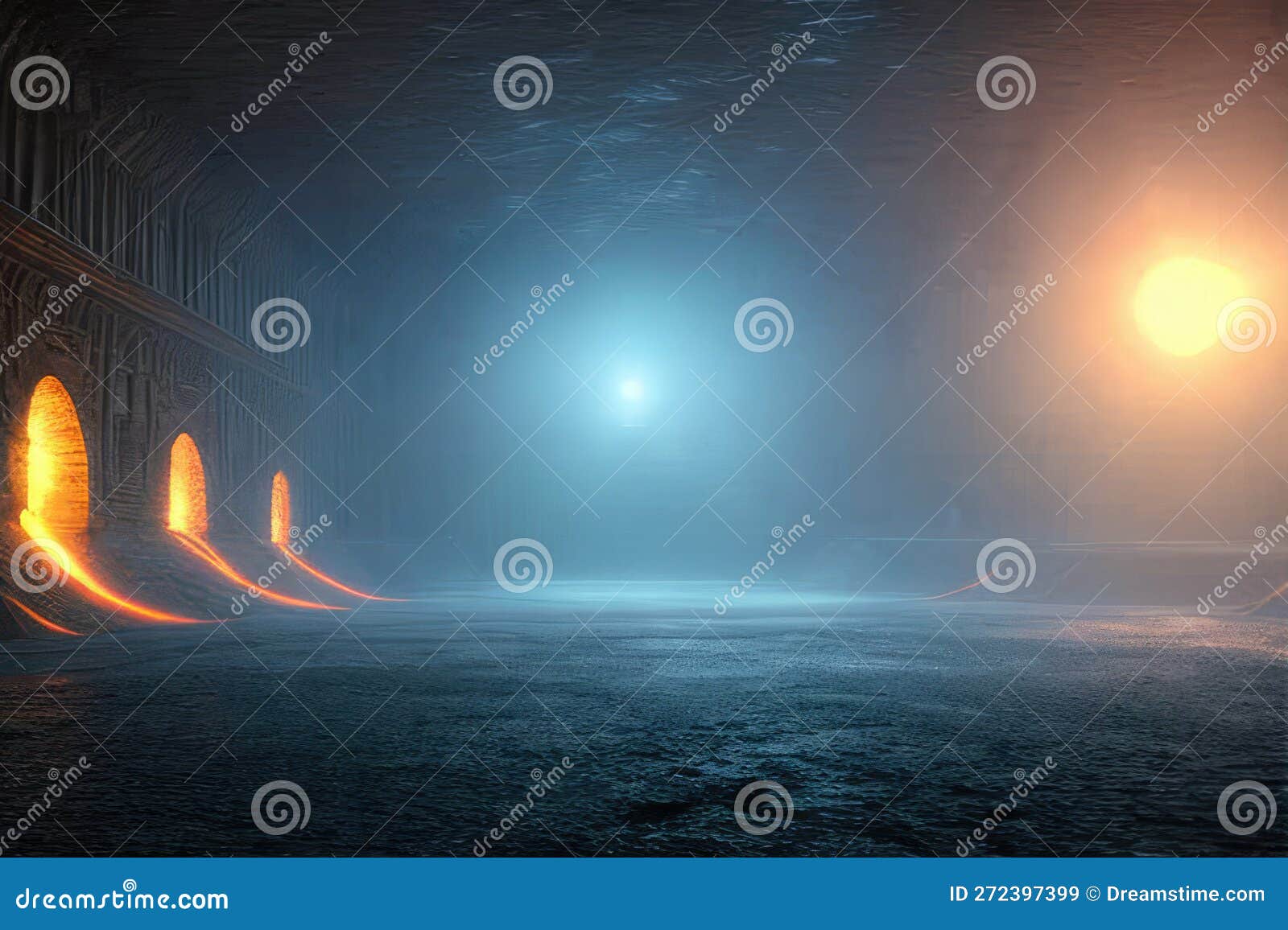 A Dark and Foreboding Dungeon with Cloisters and Pillars Looming in the ...