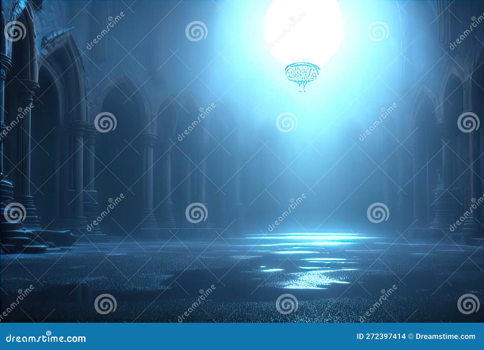 A Dark and Foreboding Dungeon with Cloisters and Pillars Looming in the ...