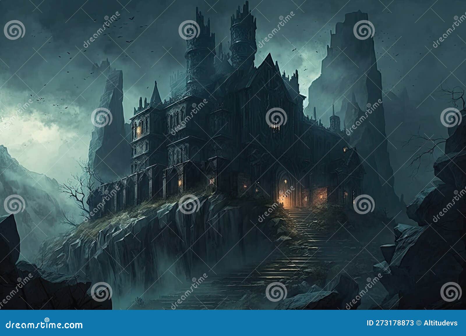 Dark and Foreboding Fortress, Built To Withstand Any Siege Stock ...