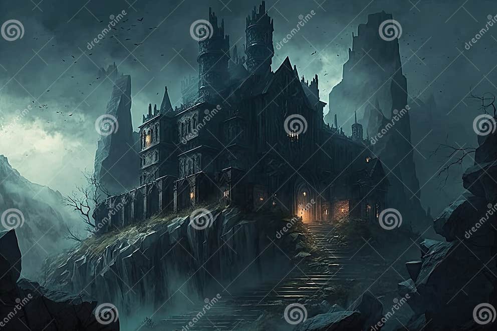 Dark and Foreboding Fortress, Built To Withstand Any Siege Stock ...