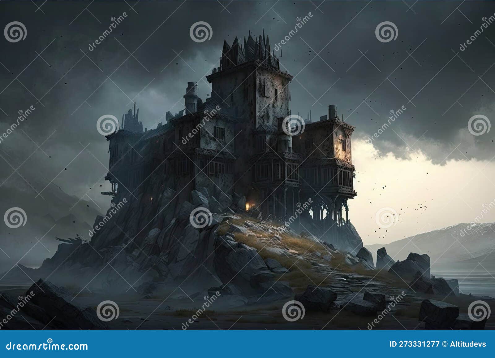 Dark and Foreboding Fortress, Built To Withstand Any Siege Stock ...