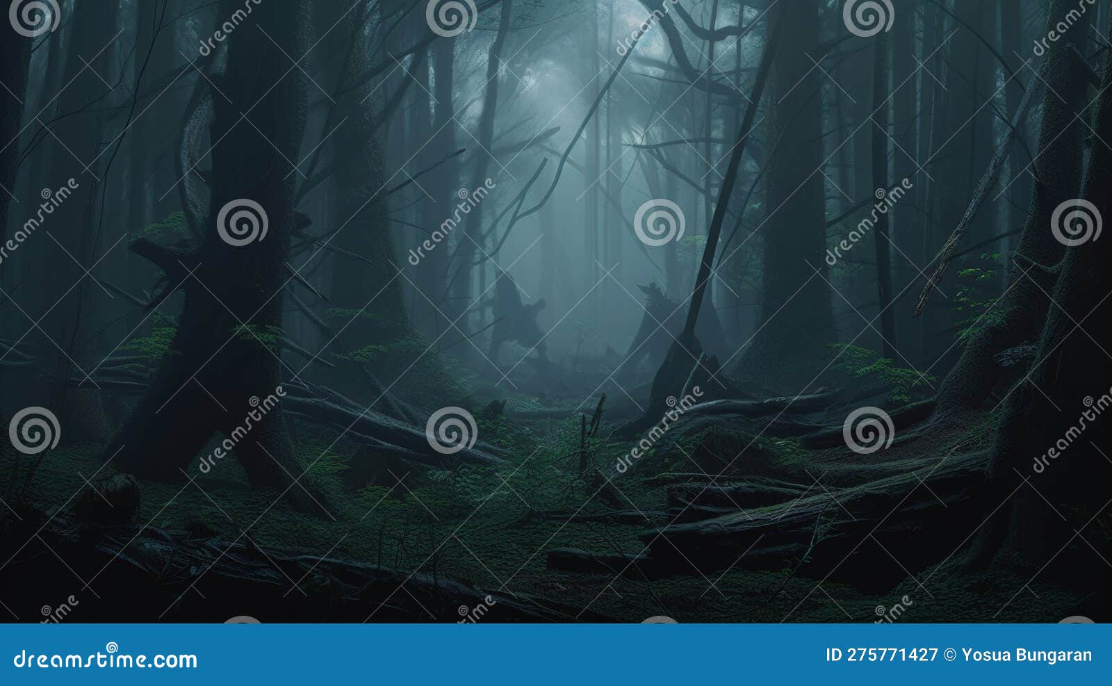 Dark Forest, Digital Art Illustration, Generative AI Stock Illustration ... Dark Forest, Digital Art Illustration, Generative AI Stock Illustration ...