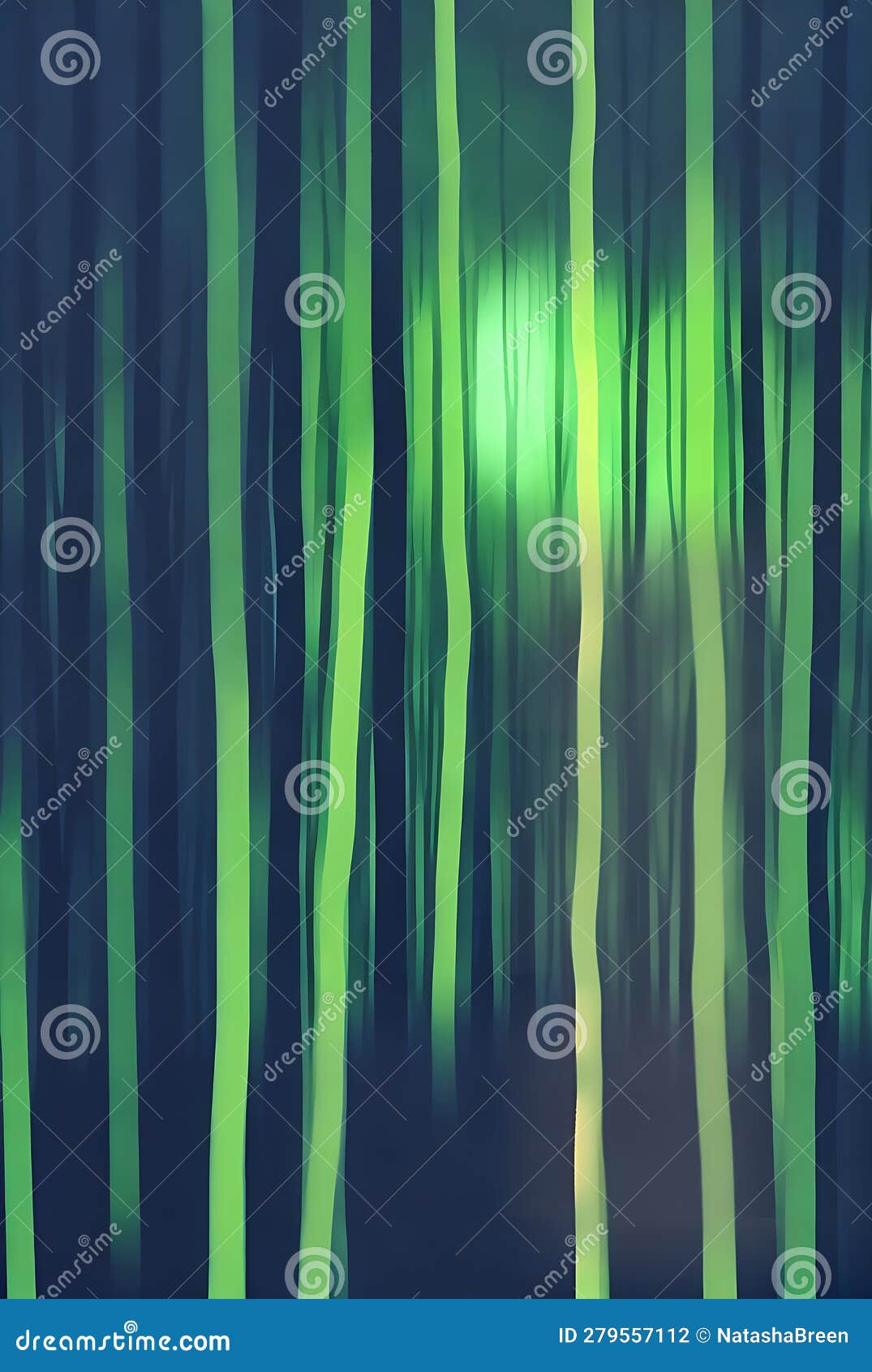 Dark Forest Drawing with Duotone Colors. Stock Illustration ...