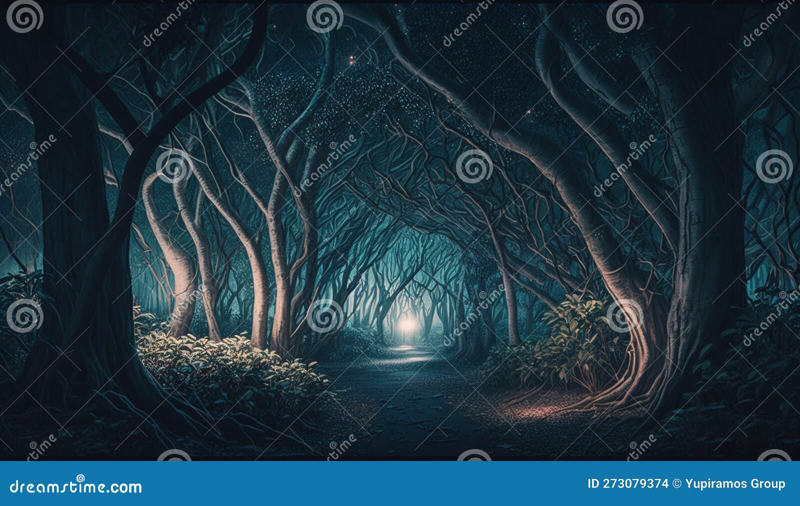 Dark Forest Spooky Tree Branches Mysterious Nature Generated by AI ...
