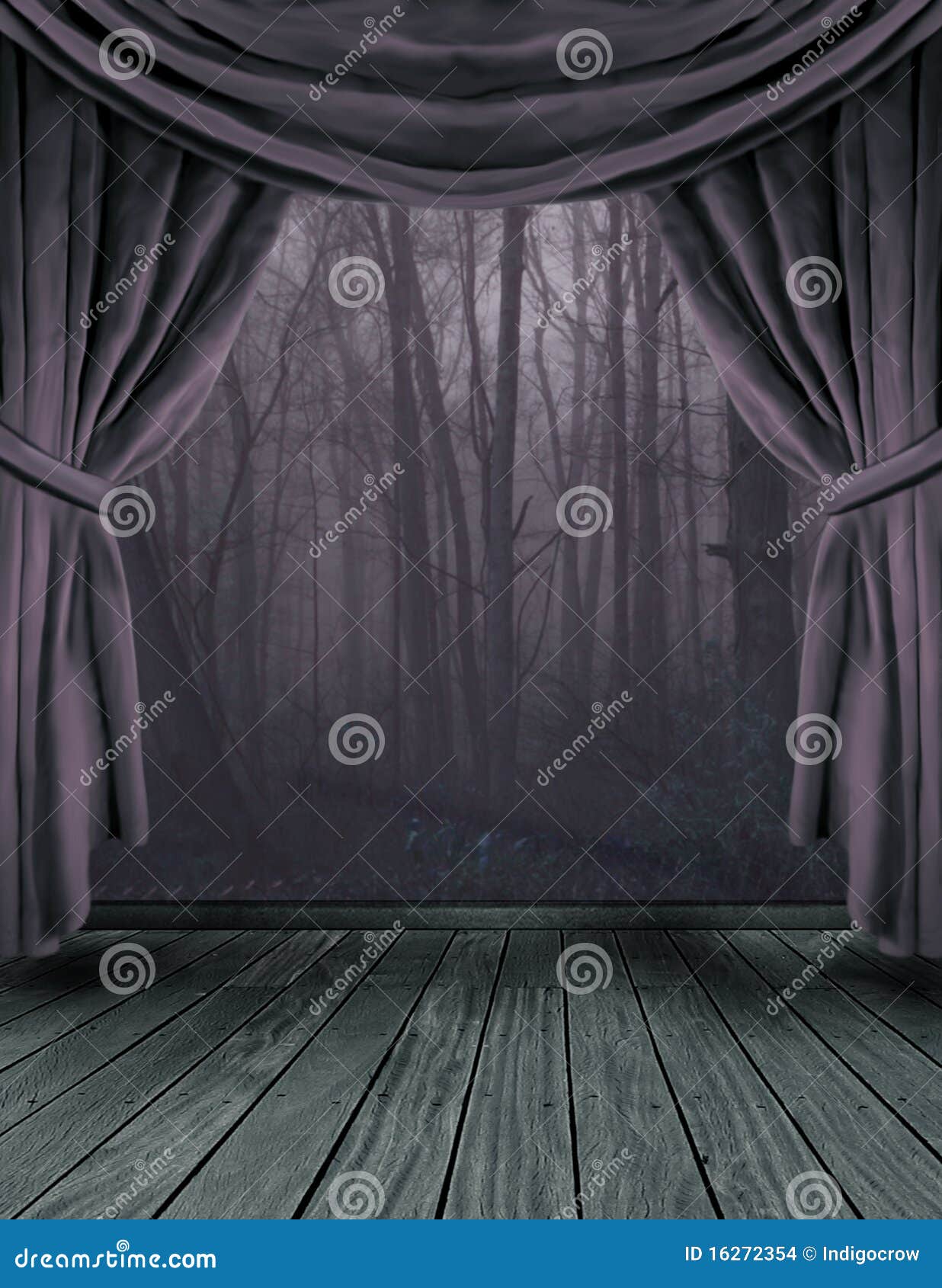 The Dark Forest Stage stock illustration. Illustration of wood - 16272354