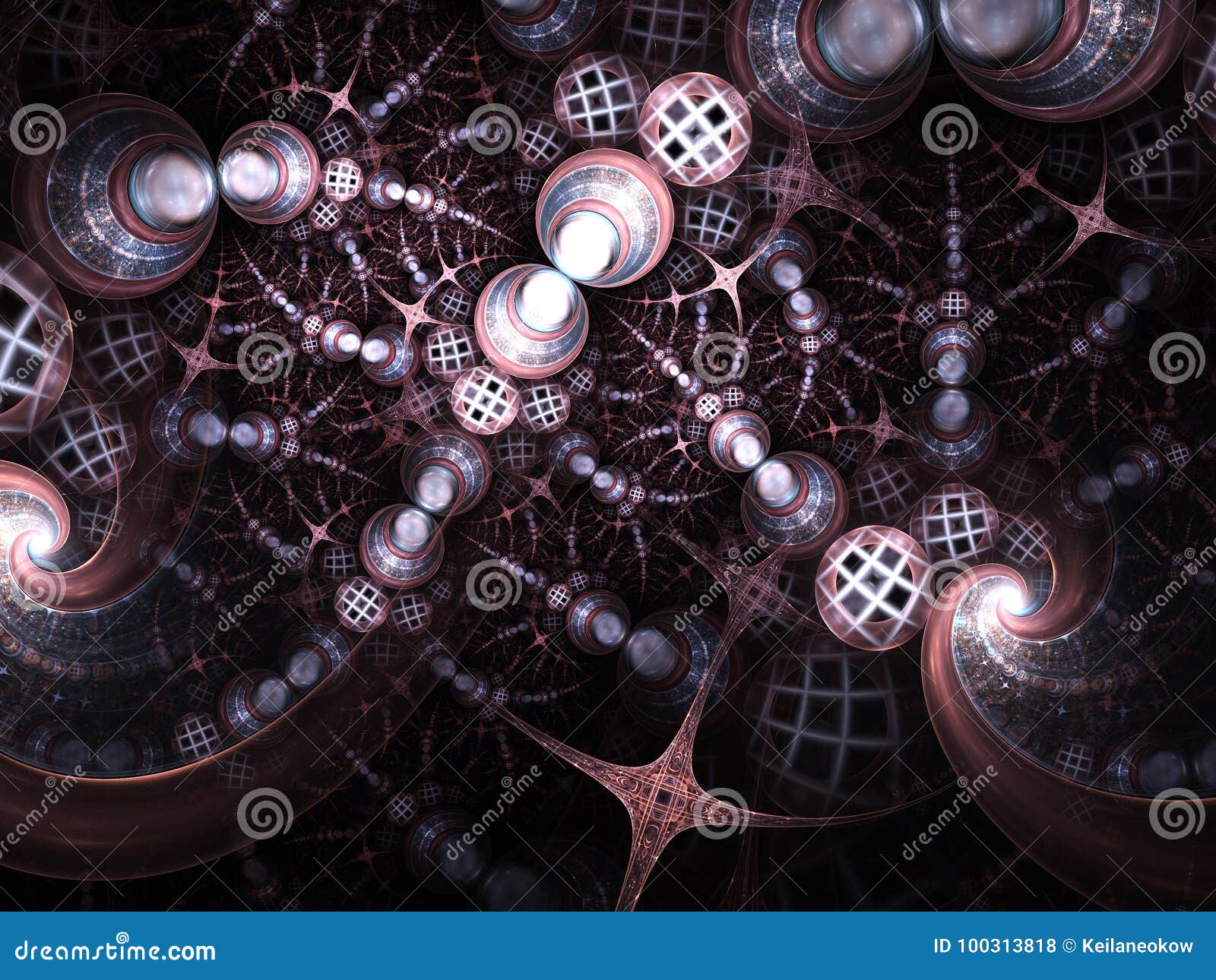 Fractal Pattern In The Style Of Stucco Bas-relief On A Gray Stone Wall ...