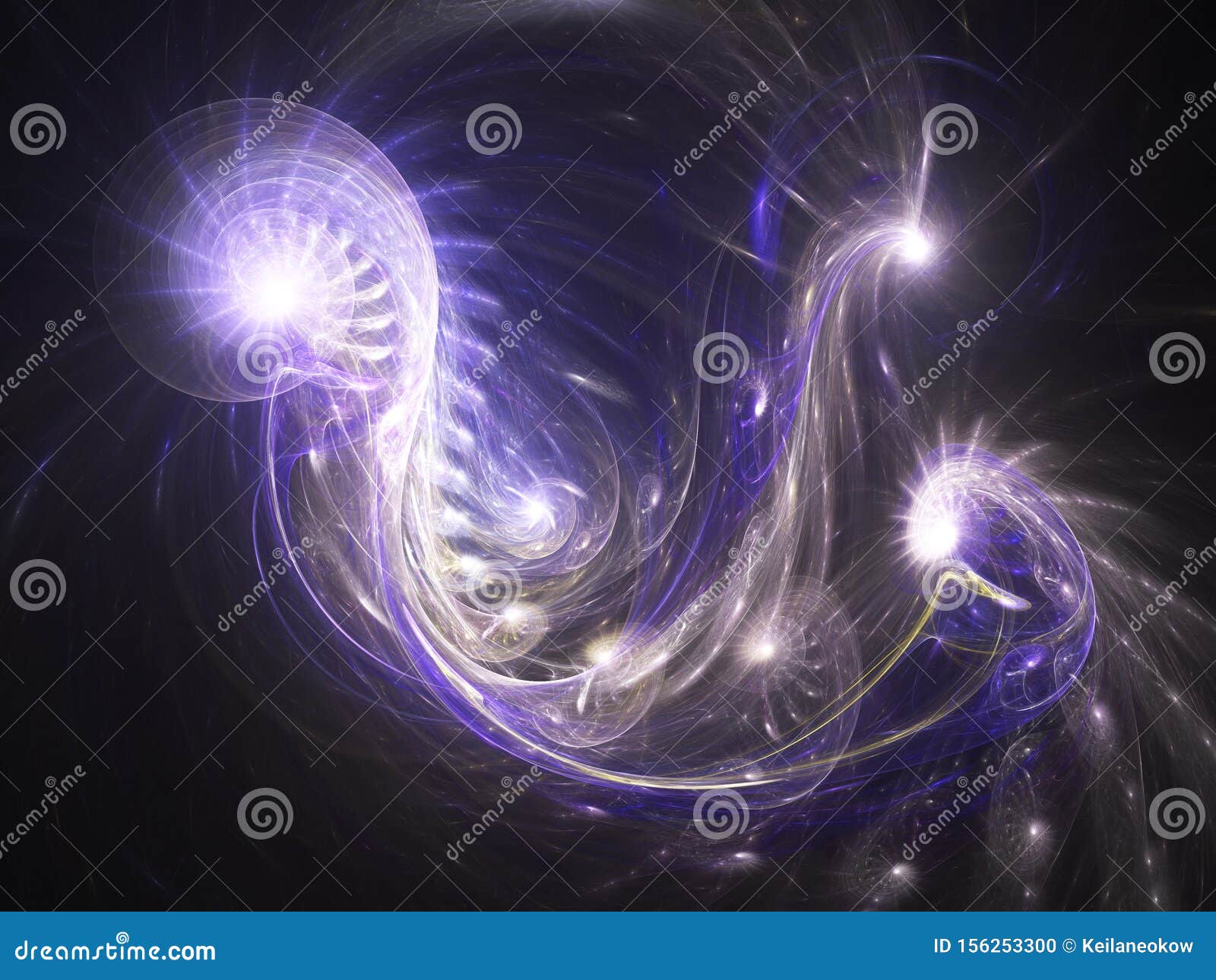 Dark fractal space nebula stock illustration. Illustration of chaos ...