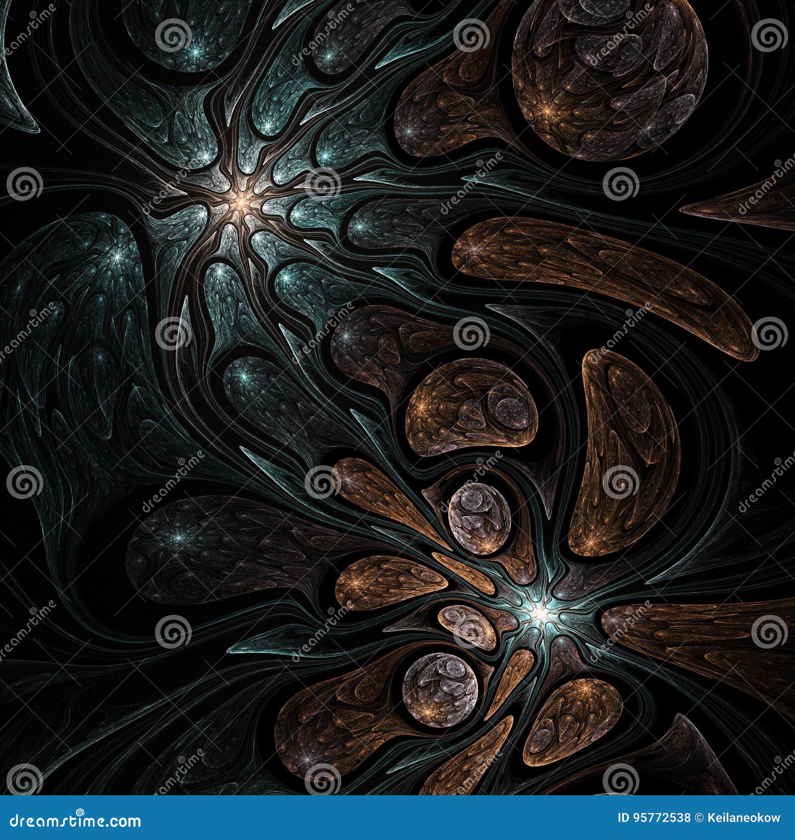 Dark fractal swirls stock illustration. Illustration of design - 95772538