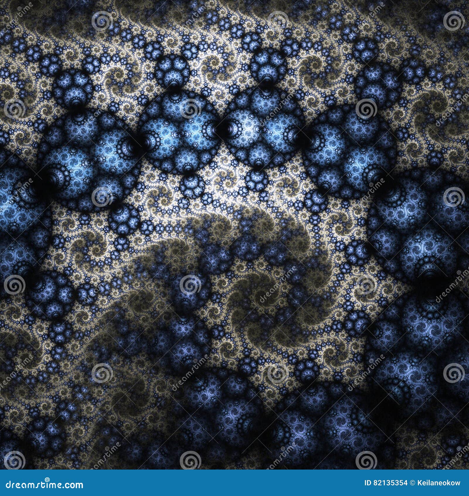 Dark Fractal Water Waves, Digital Artwork Stock Illustration ...