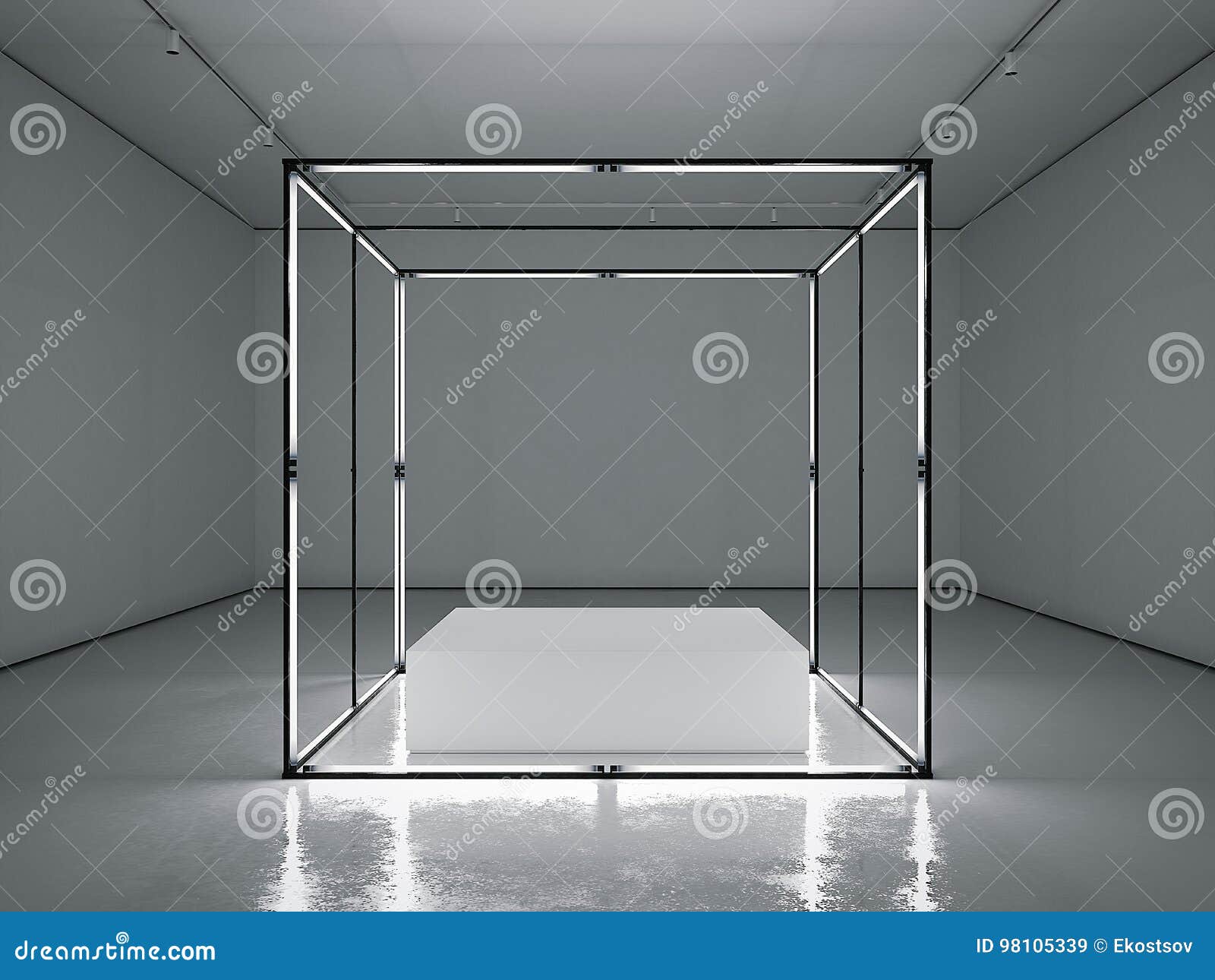 Modern Showcase With Empty Space On Pedestal On Pink Background. 3d ...