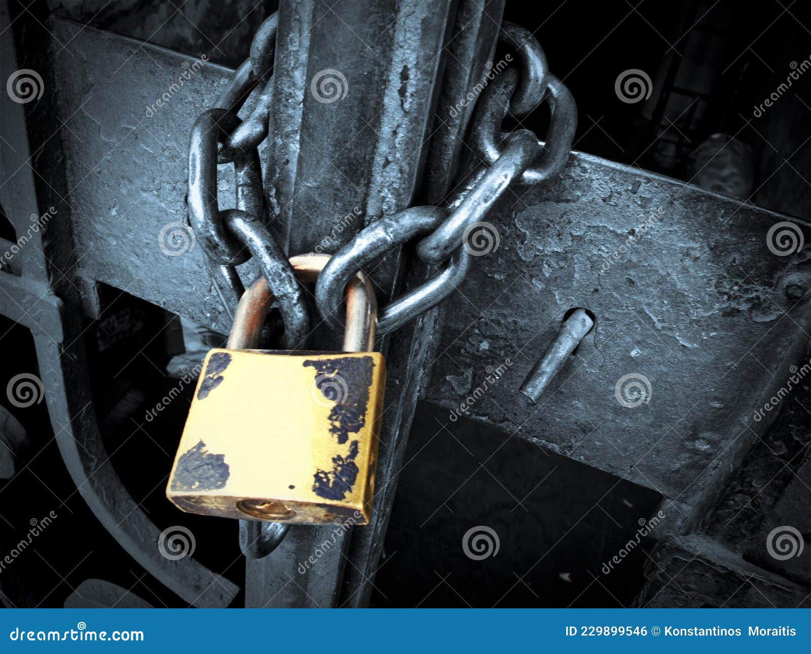 Chain and padlock stock photo. Image of protection, lock - 229899546