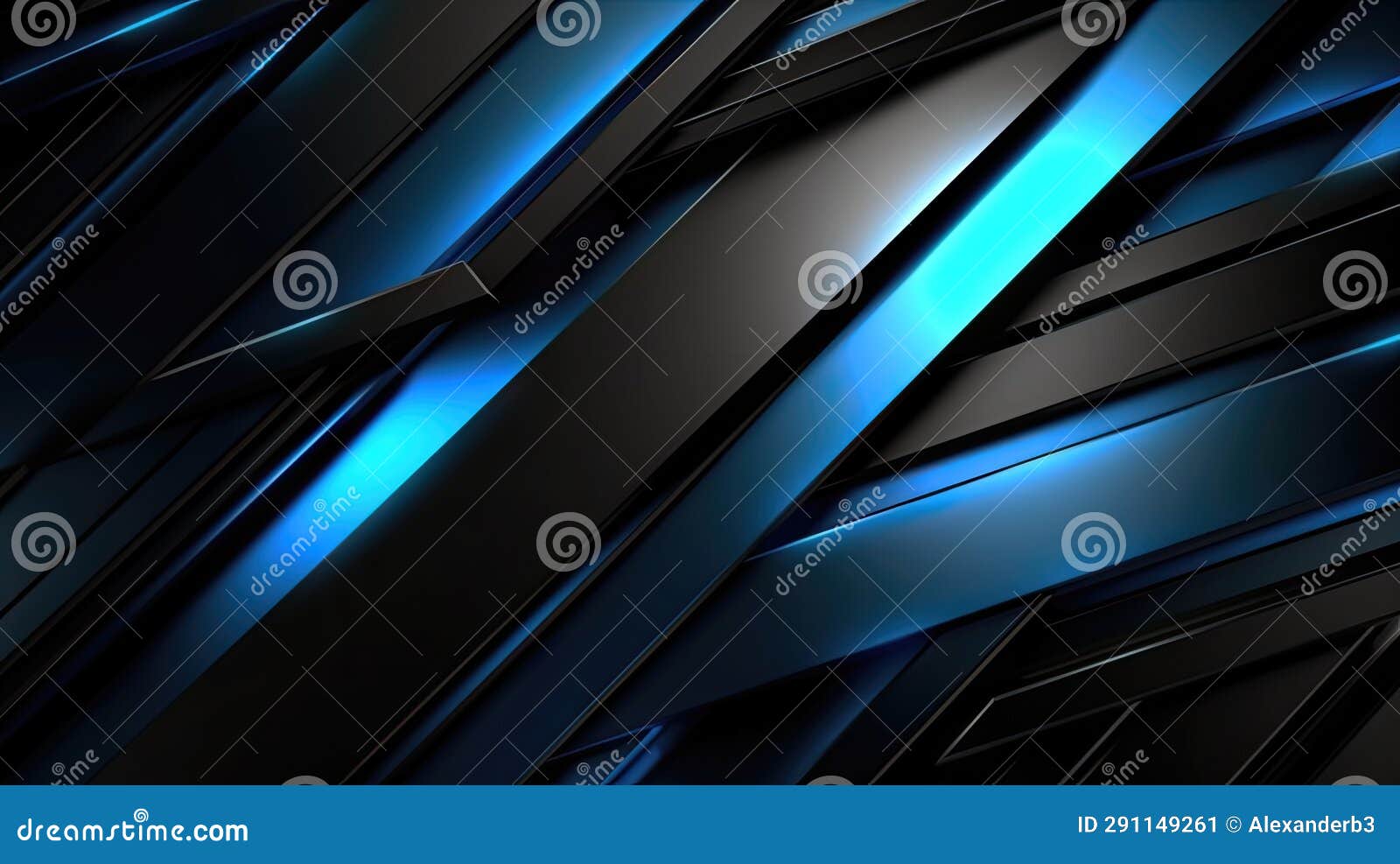 Dark Geometric Abstract Background with 3D Effect. Black and Blue ...