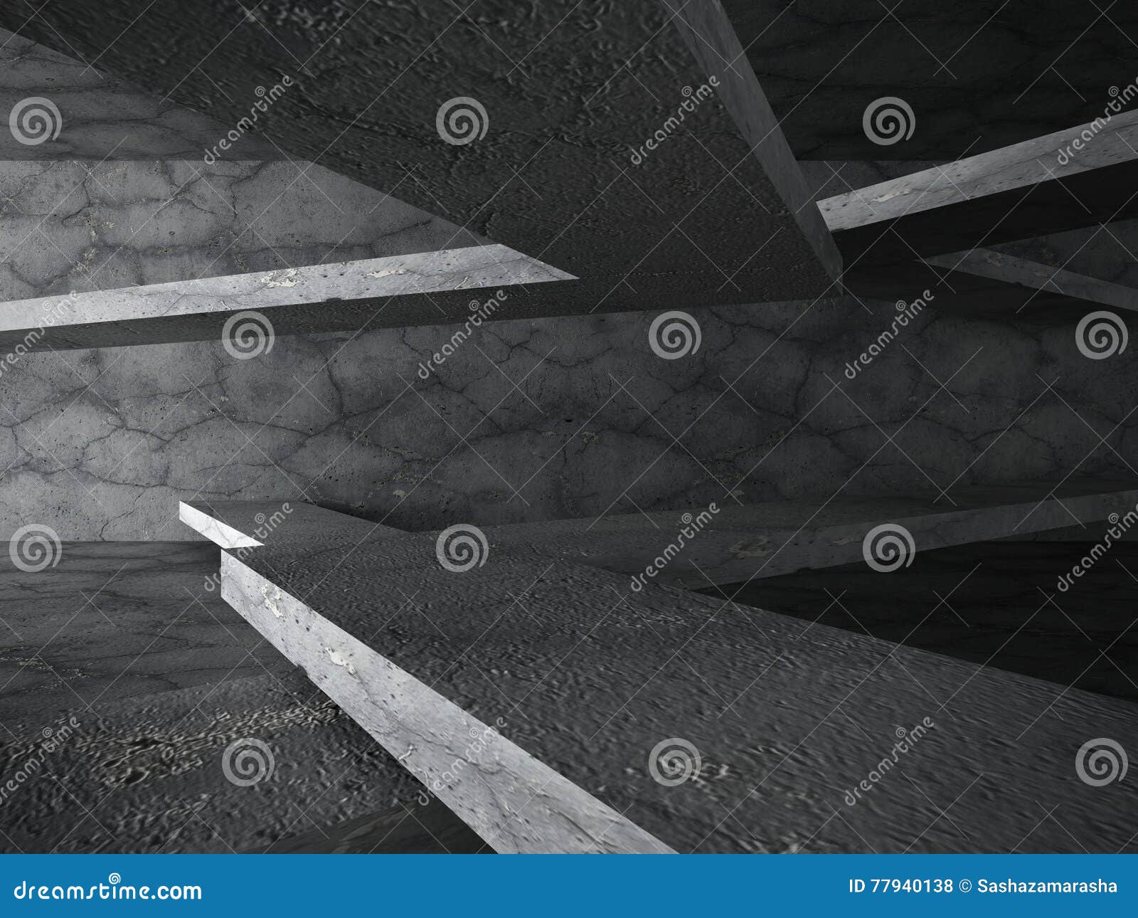 Dark Geometric Architecture Concrete Construction Background Stock ...