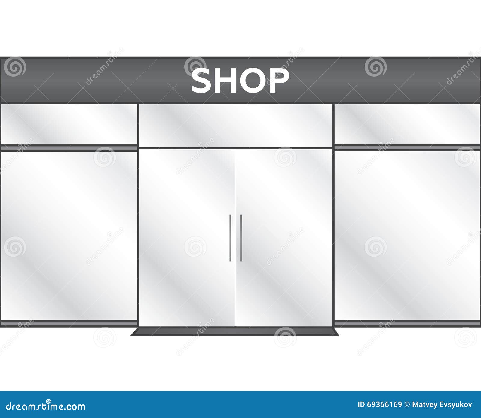 Dark Glass Store Facades stock illustration. Illustration of mansion ...