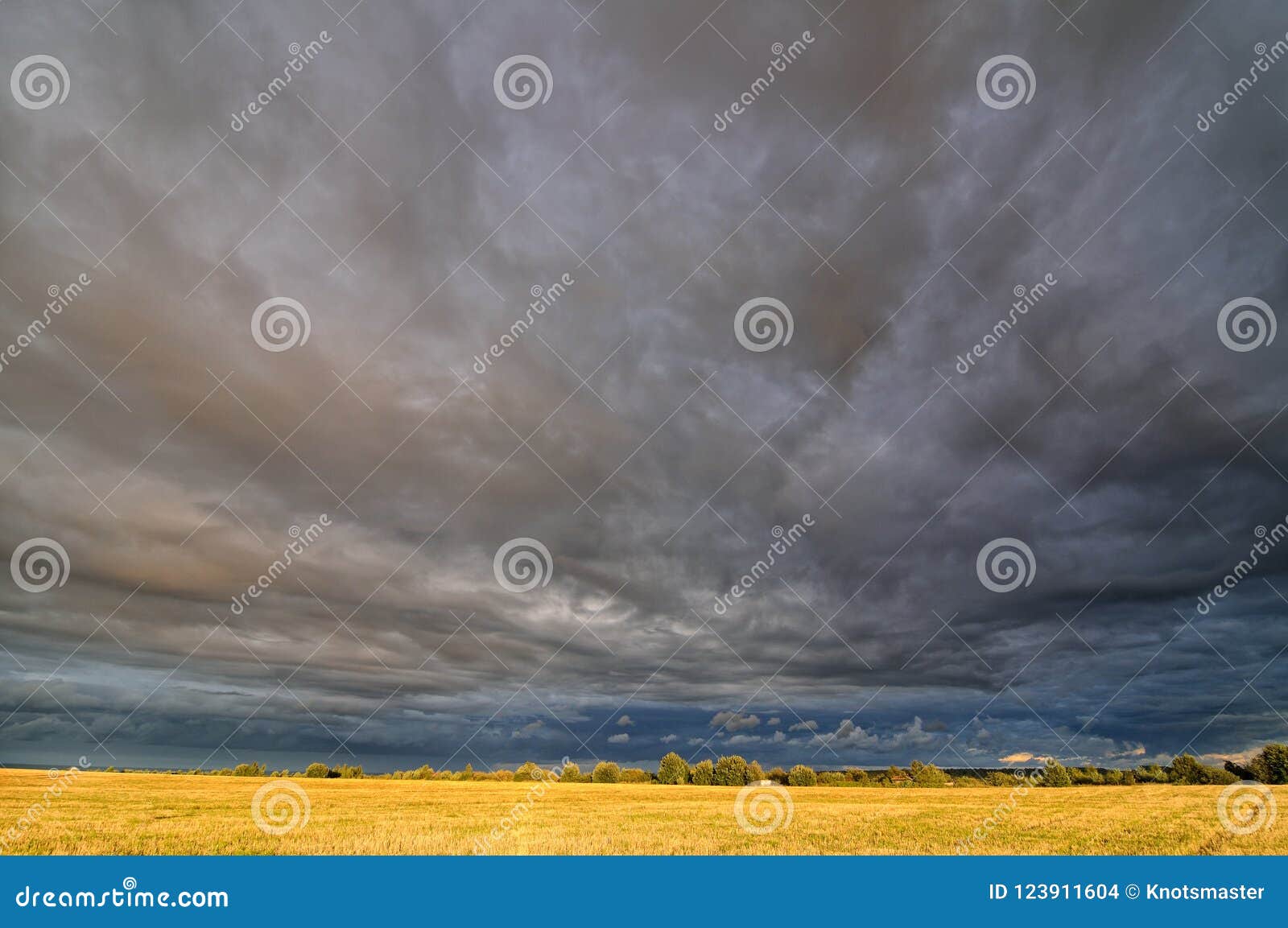 Clouds over the field. stock photo. Image of nature - 123911604