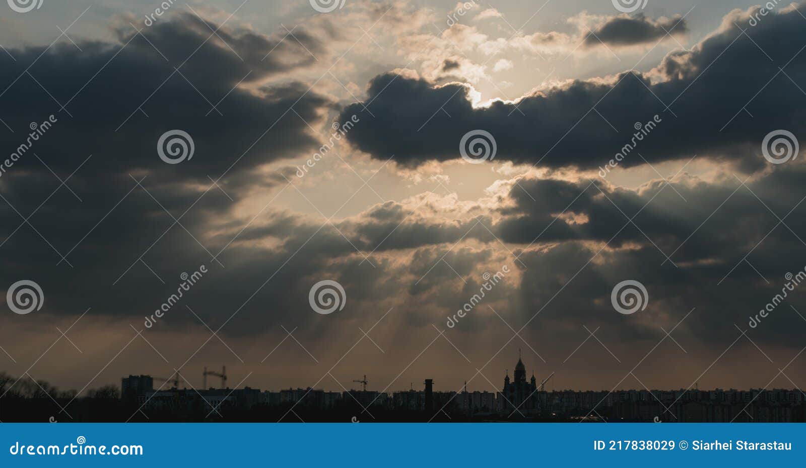 Dark Gloomy Clouds during Sunset Stock Image - Image of cyclone, dark ...