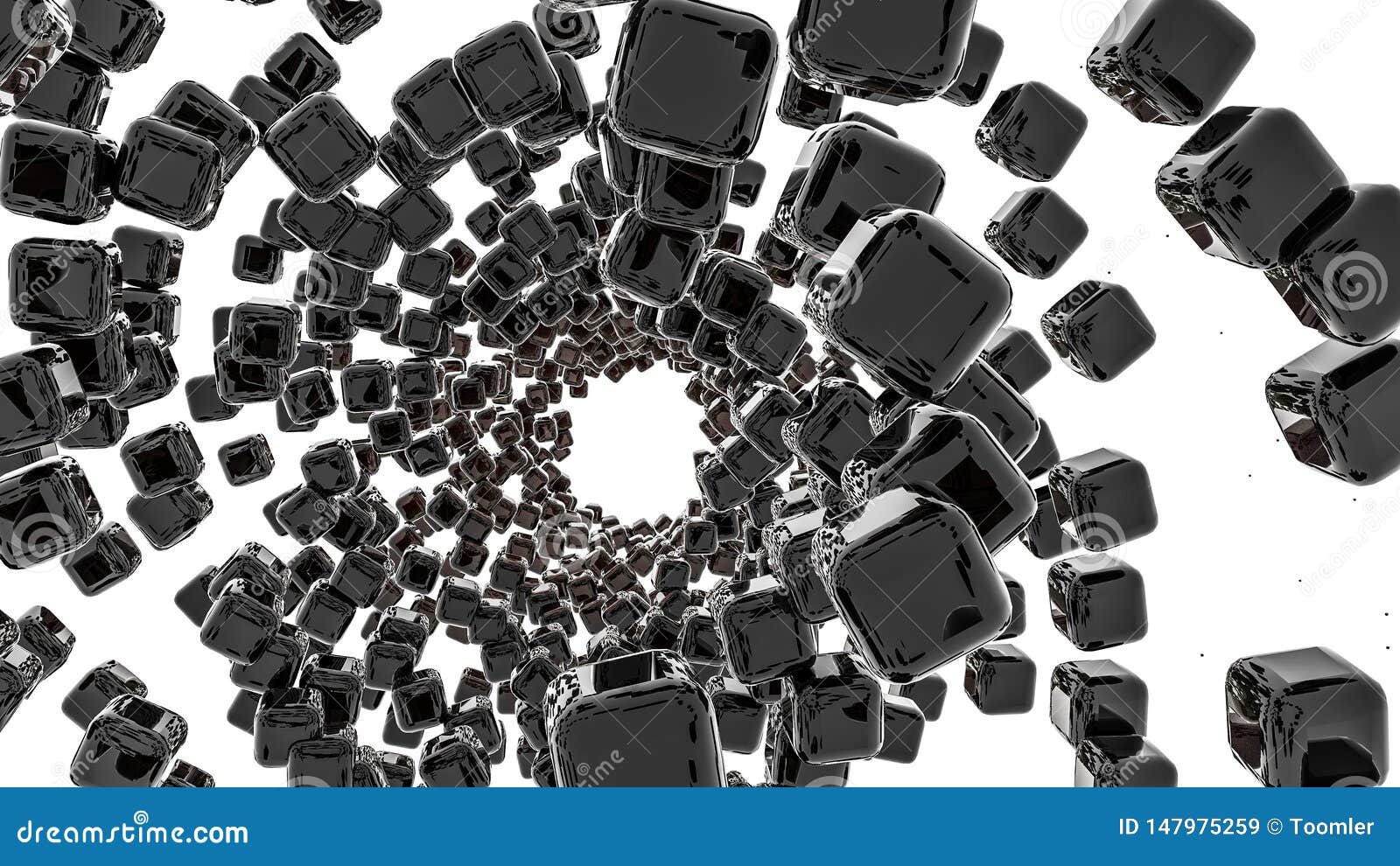 Dark Glossy Three-dimensional Cubes. Abstract. 3D Rendering Stock ...