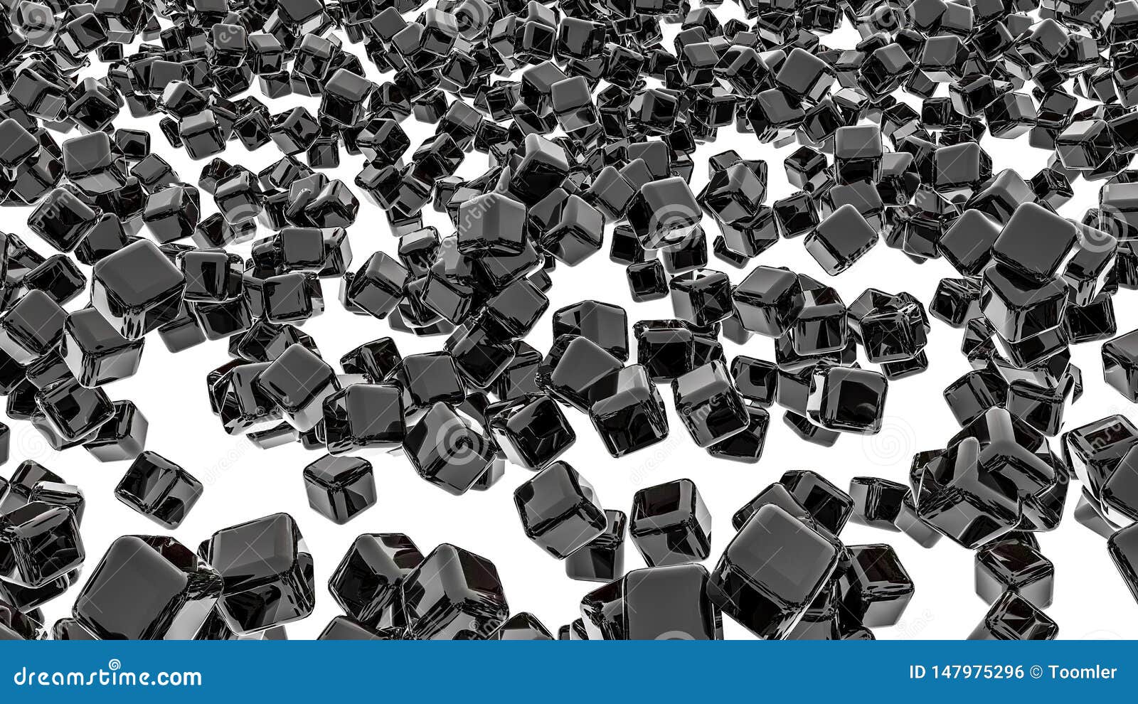 Dark Glossy Three-dimensional Cubes. Abstract. 3D Rendering Stock ...