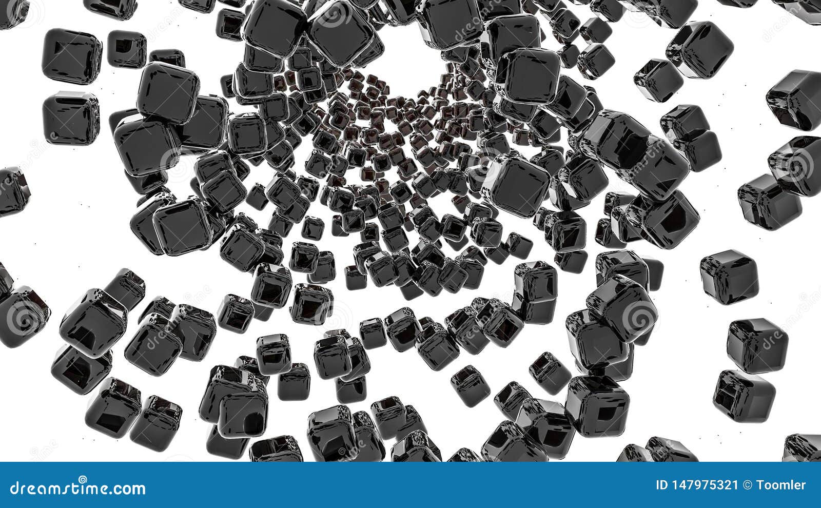 Dark Glossy Three-dimensional Cubes. Abstract. 3D Rendering Stock ...