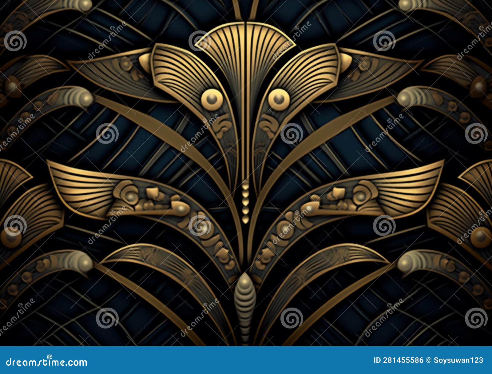 Ancient Vintage Pattern with Pattern Dark and Gold Generative a Stock ...