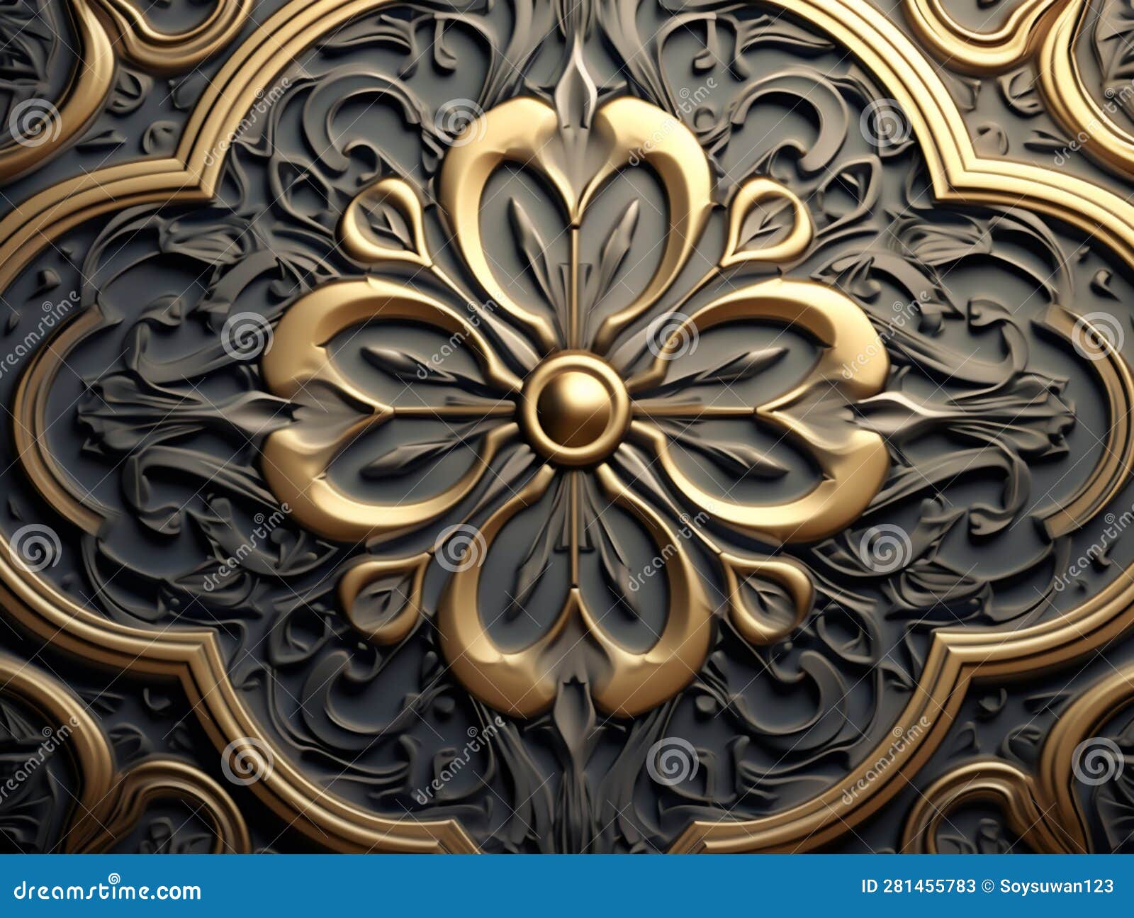 Ancient Vintage Pattern with Pattern Dark and Gold Generative a Stock ...