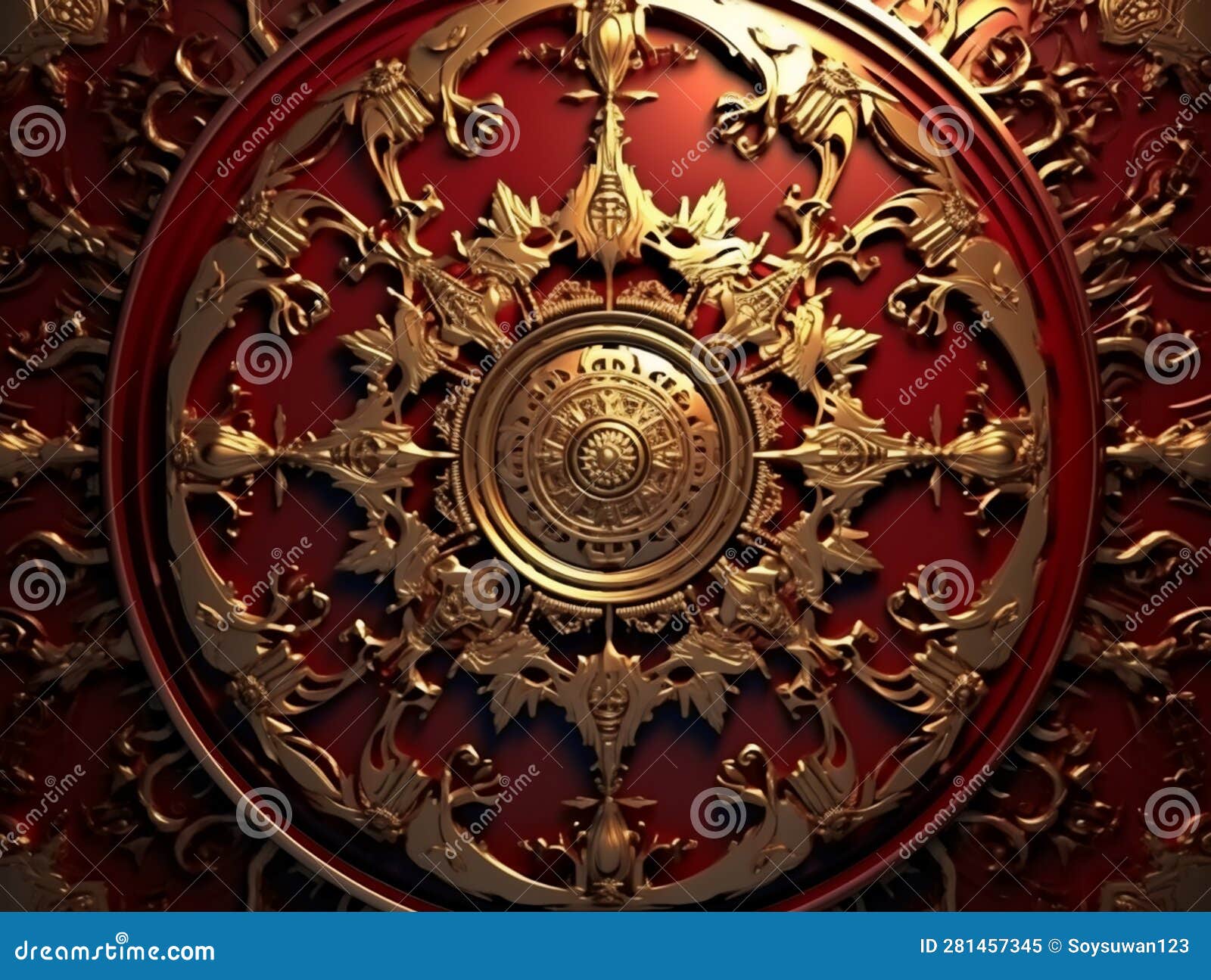 Ancient Vintage Pattern with Pattern Dark and Gold Generative a Stock ...