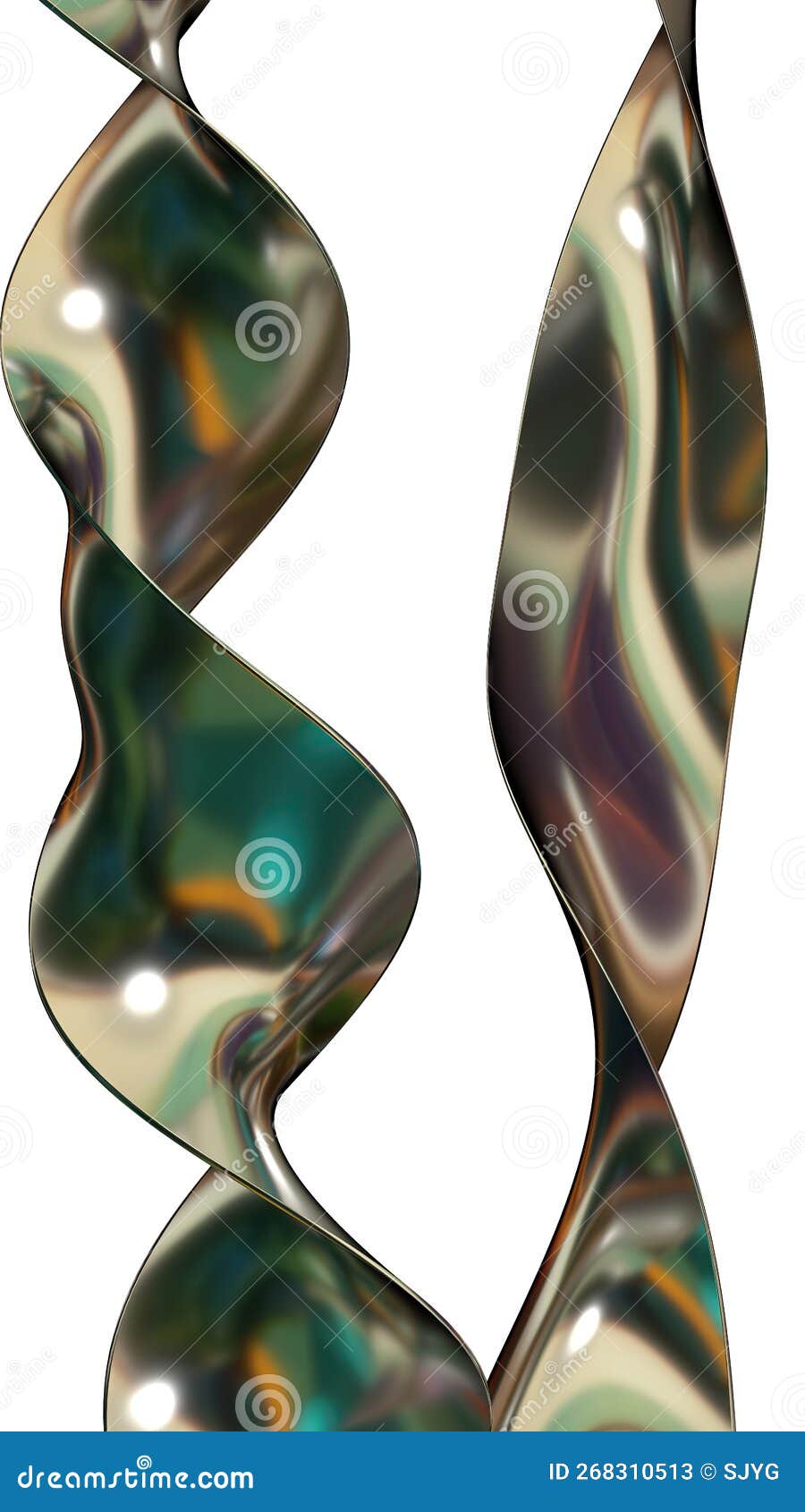 Dark Gold Metal Twisted Vertical Two Lines Abstract, Dramatic, Modern ...