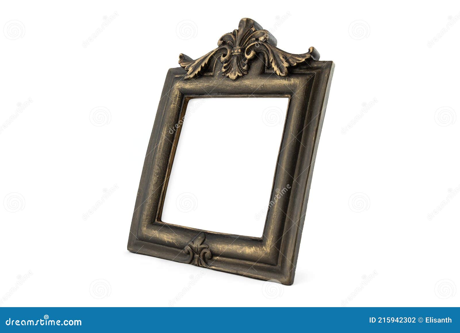 Dark Golden Photo Frame with Floral Patterns Stock Photo - Image of ...