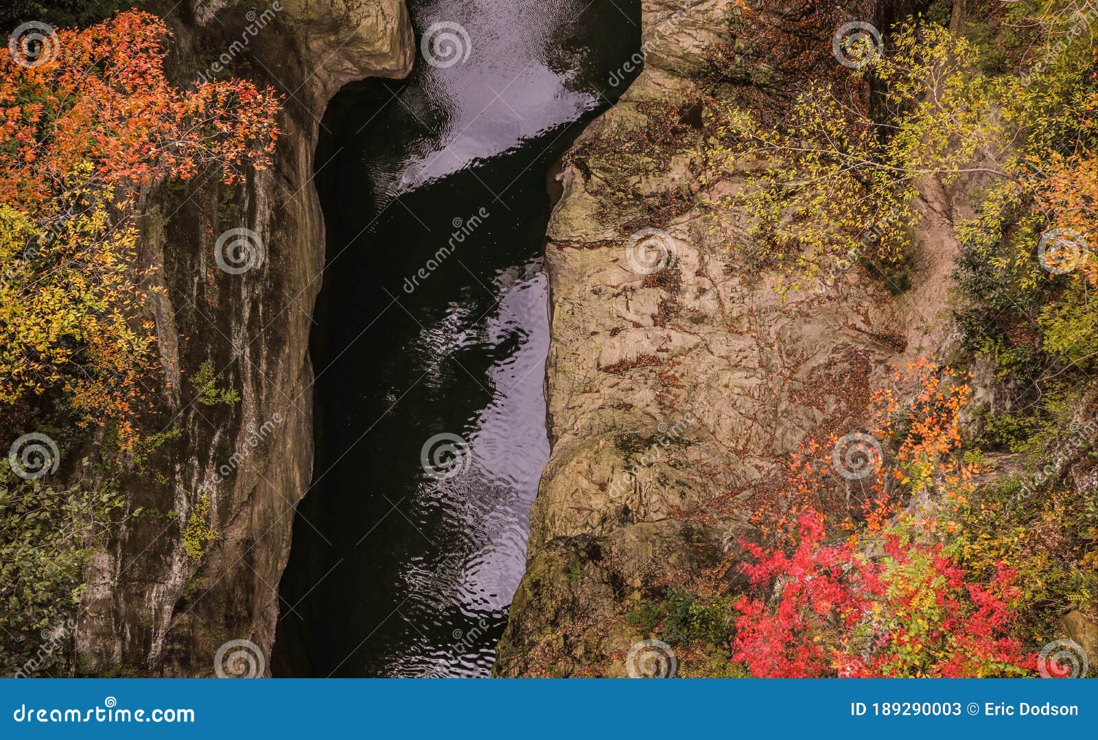 A Deep Dark Gorge in Autumn Stock Image - Image of orange, foliage ...
