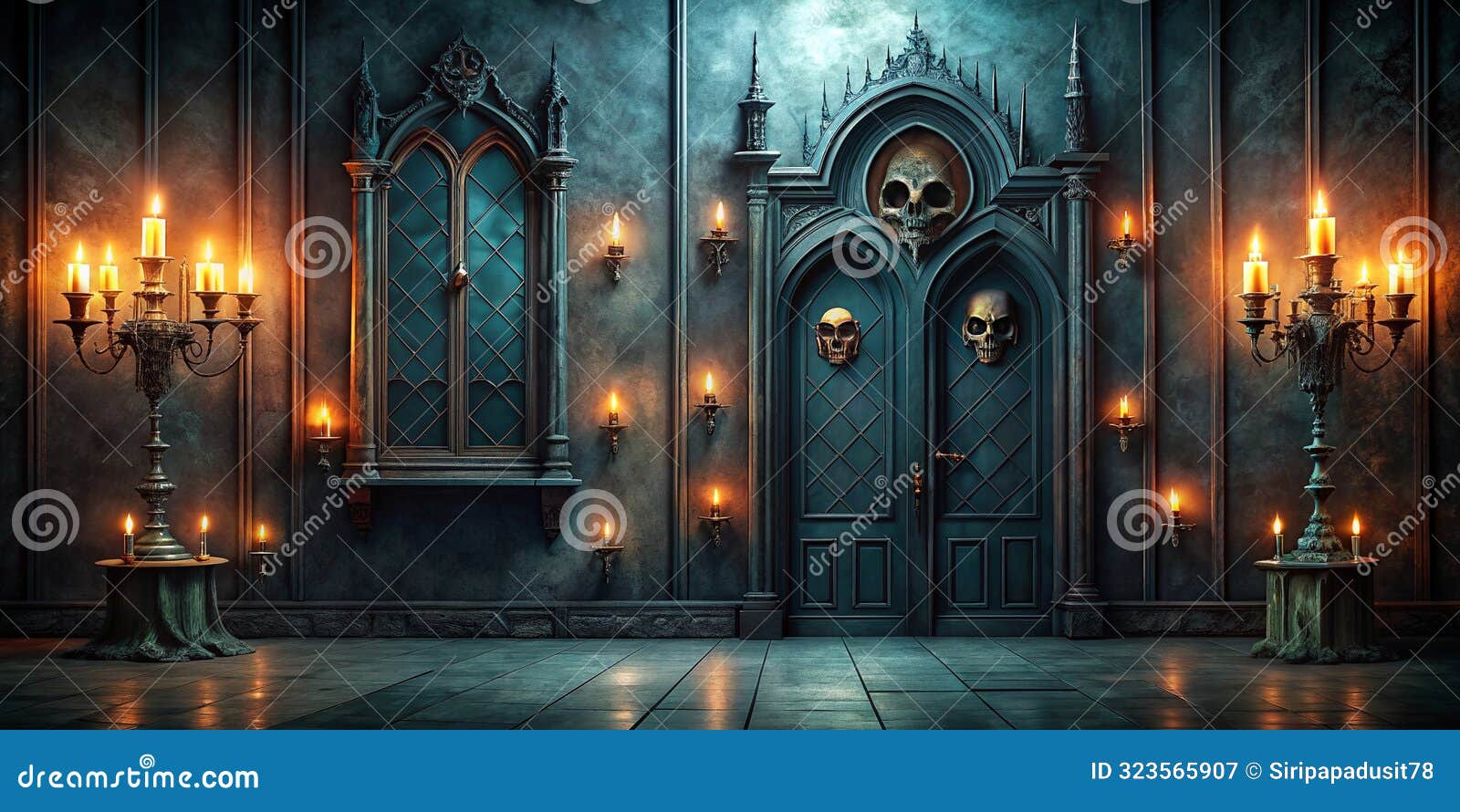 A Dark Gothic Horror Theme Wall Background AI-Created Content Stock ...