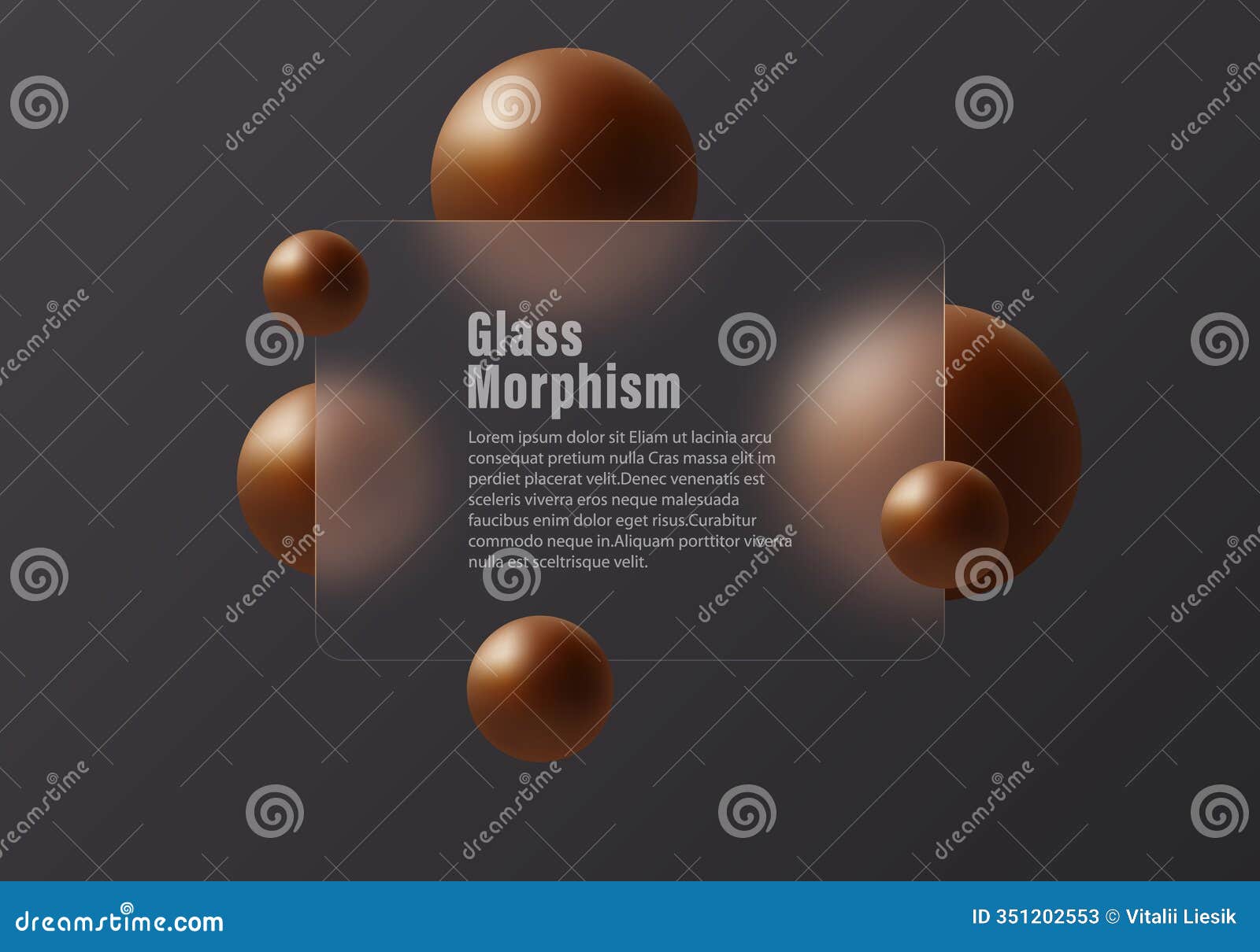 Dark Gradient Background With Partition And Spheres. Glass Morphism ...