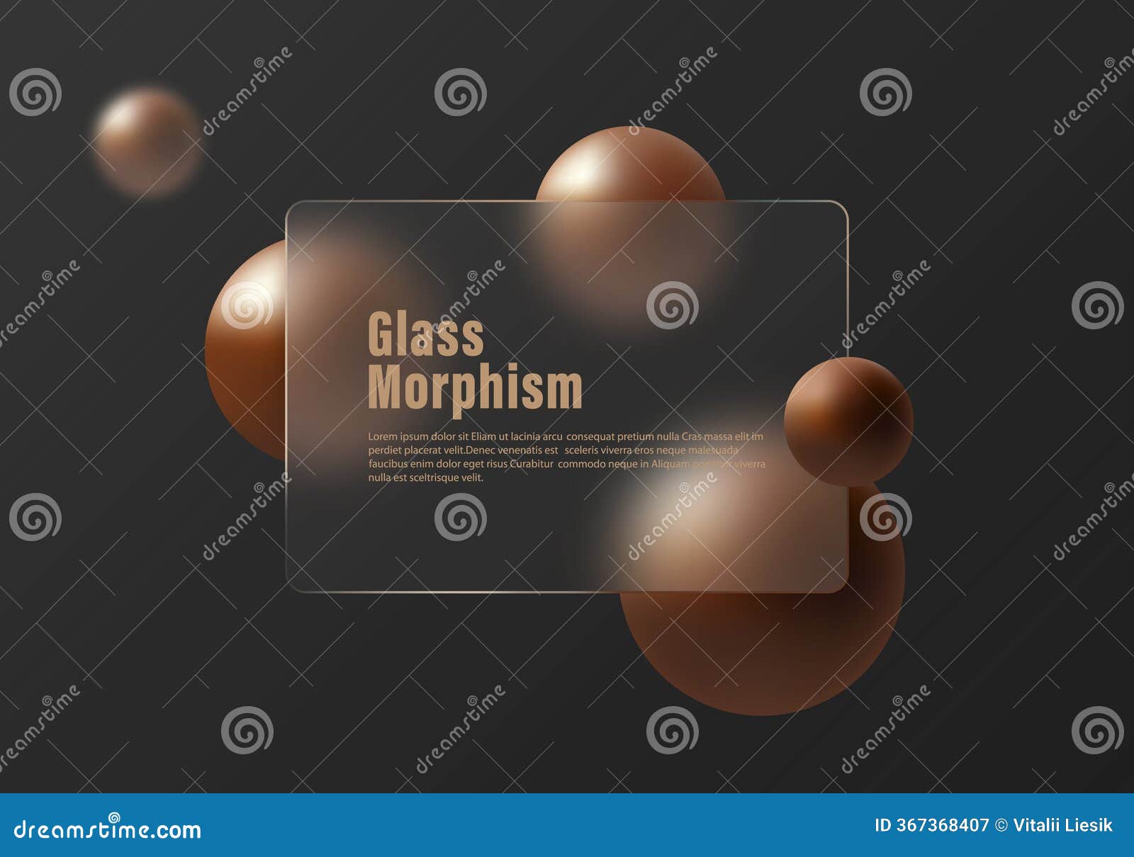 Glass Morphism Effect. Floating Sphere And Transparent Partition ...