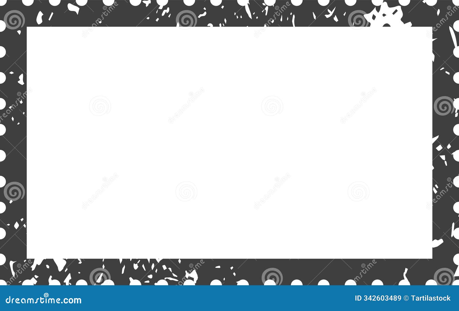 Dark Gray Border with White Dots and Grunge Splatter Effect Surrounding ...