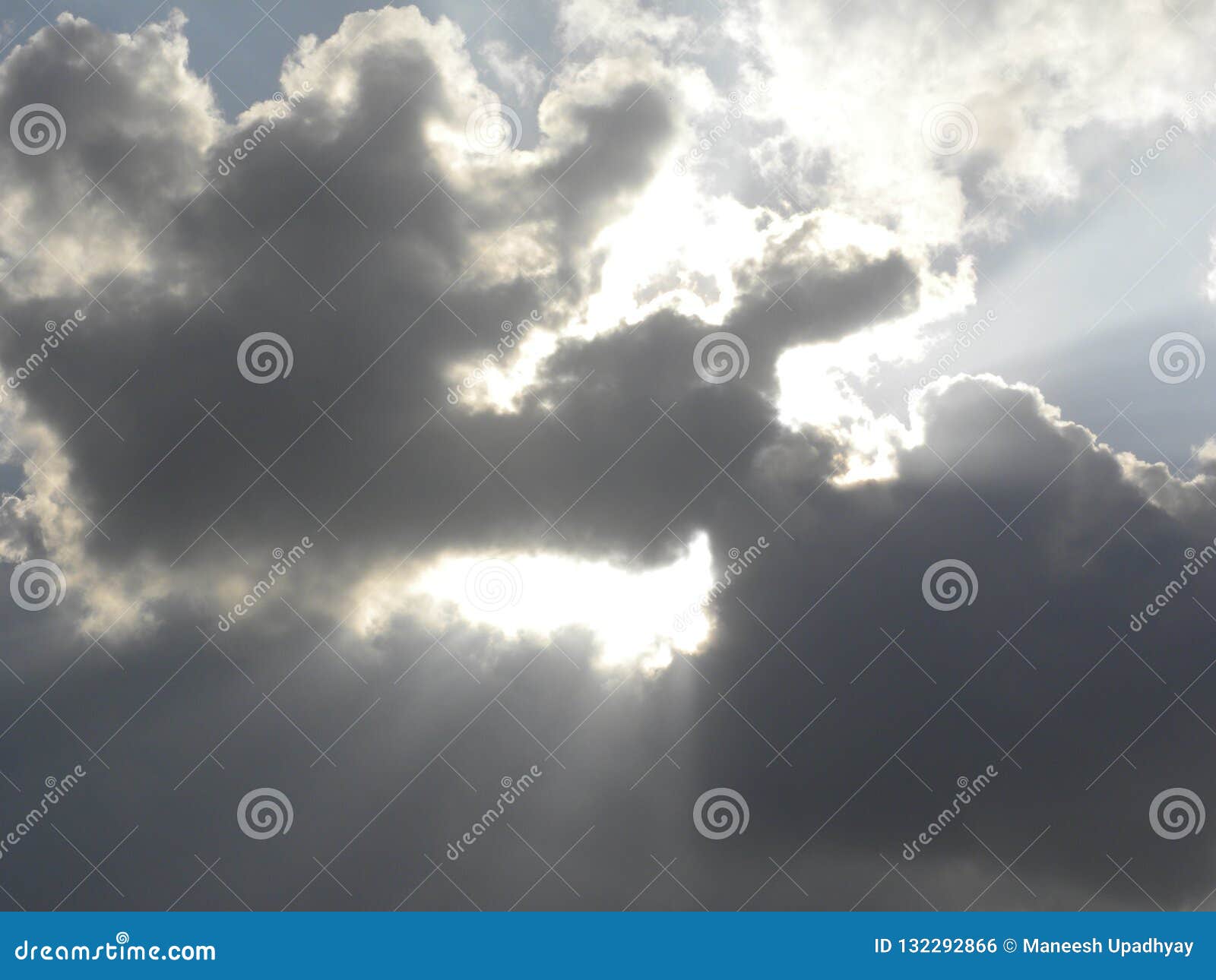 Dark Gray Clouds with Sunlight Stock Photo - Image of meteorology ...