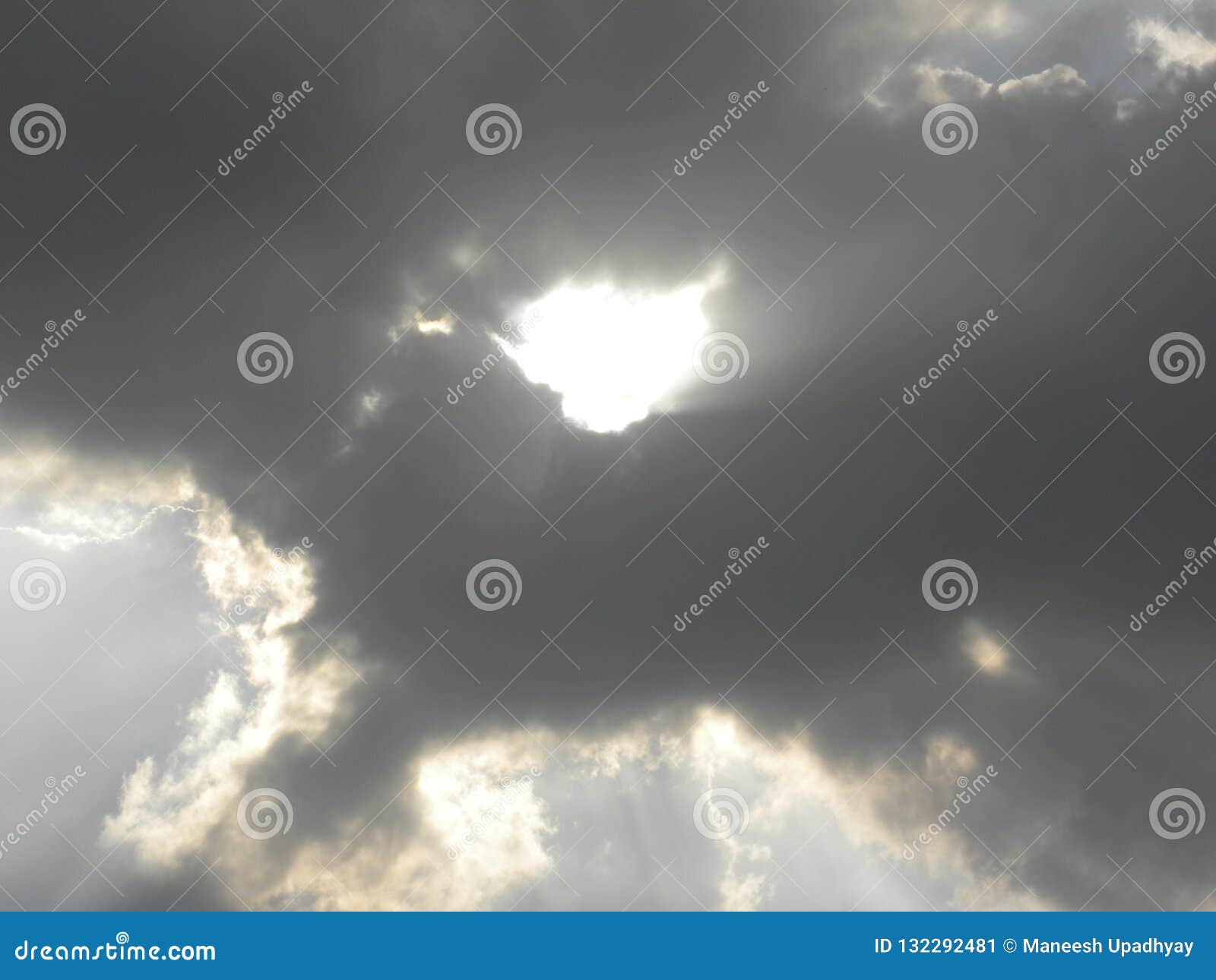 Dark Gray Clouds with Sun Rays Stock Image - Image of natural, abstract ...