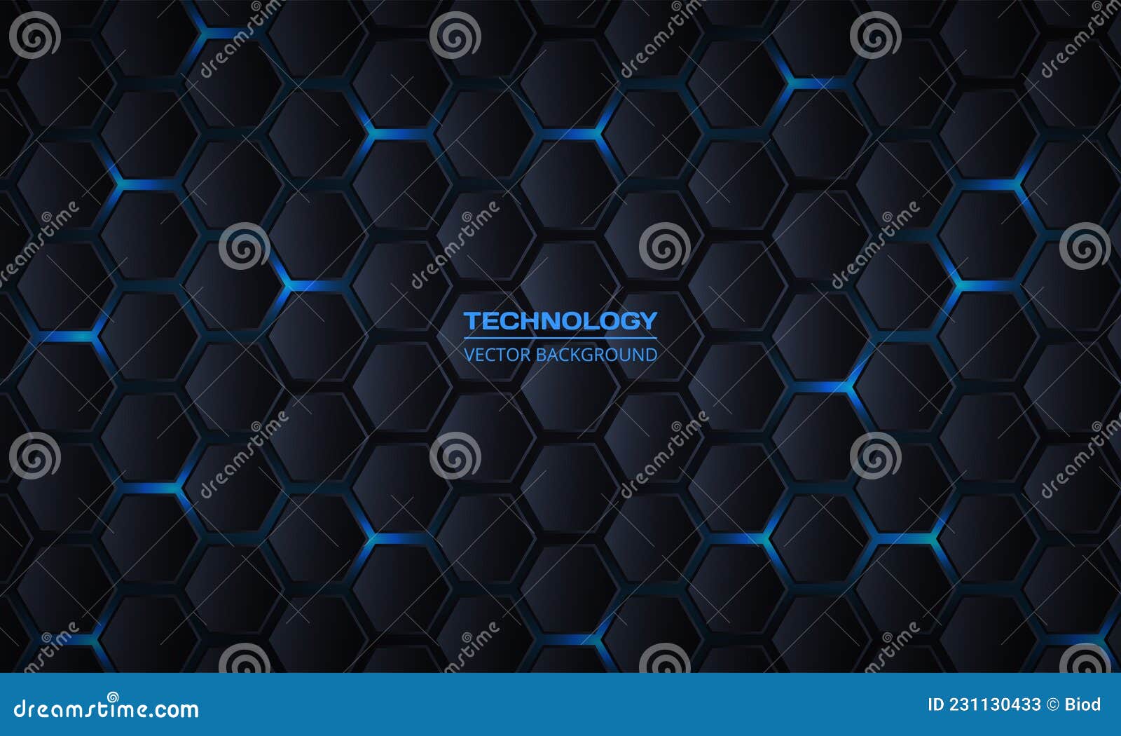 Dark Gray Hexagonal Technology Abstract Background. Stock Vector - Illustration of light ...