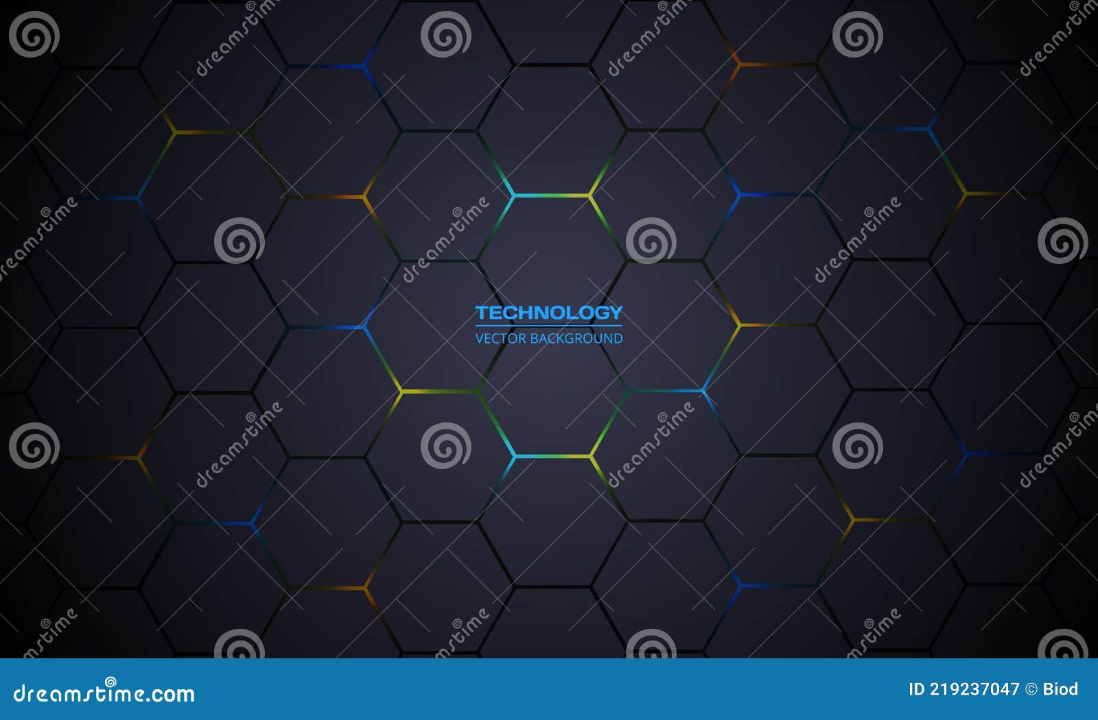 Dark Gray Hexagonal Technology Vector Abstract Background. Stock Vector - Illustration of dark ...