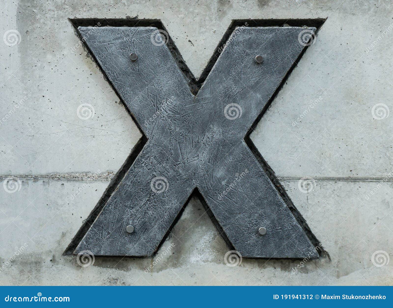 Dark Gray Letter X on Concrete Background Stock Photo - Image of letter ...