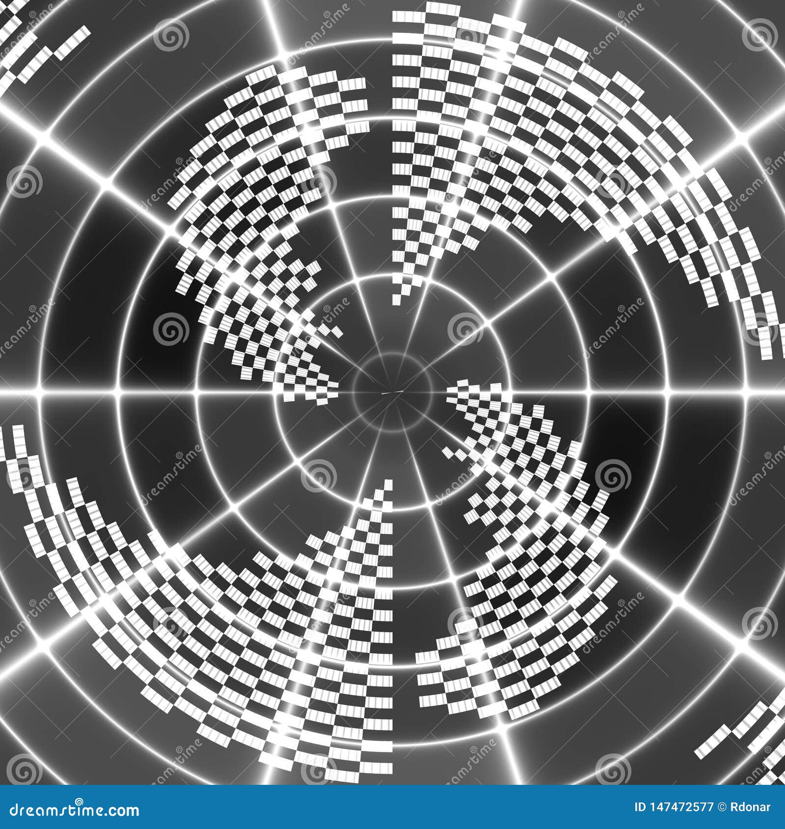 Dark Gray Mandala on Black Background. Crazy Abstract Shapes Stock ...