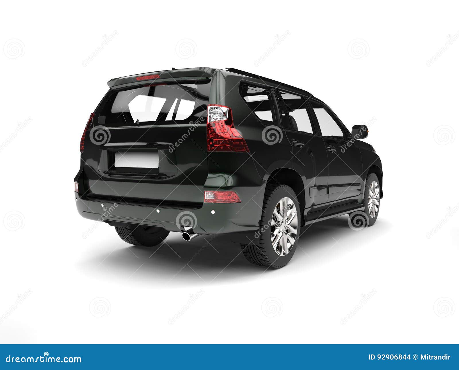Dark Gray Modern SUV - Rear View Stock Illustration - Illustration of ...