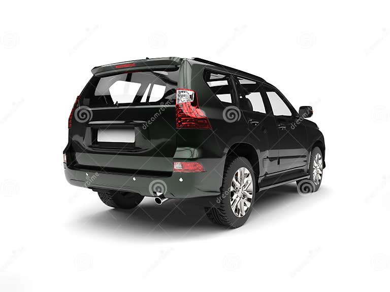 Dark Gray Modern SUV - Rear View Stock Illustration - Illustration of ...