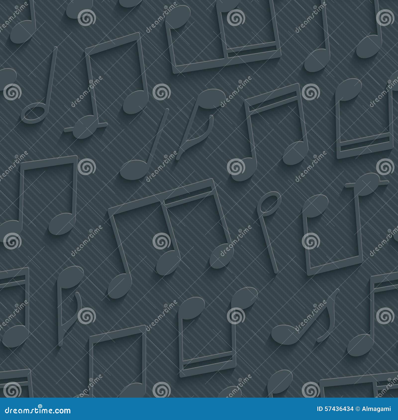 Dark Gray Musical Wallpaper. Stock Vector - Illustration of retro ...